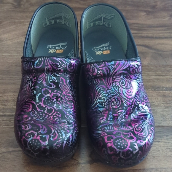 Dansko | Shoes | Dansko Xp 2 Purple Floral Print Clogs Size 40 | Poshmark